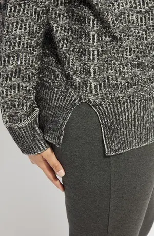 Lyssé Scarlet Textured Mock Neck Sweater