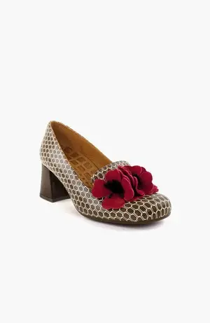Chie Mihara Mukai49 Geometric Print Mixed-material Leather Shoes