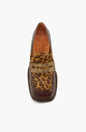 Chie Mihara Brony Leopard Print Patent Peather Pump
