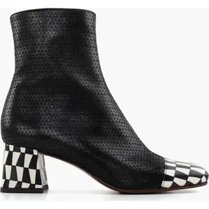Chie Mihara Volkiria49 Plaid Print Leather Ankle Boots