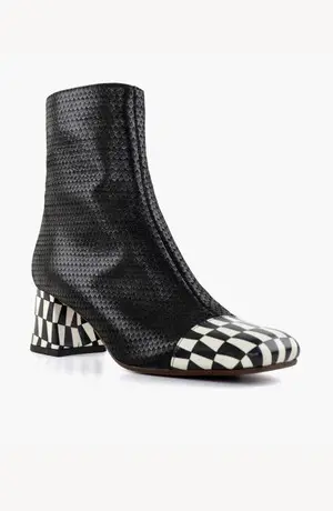 Chie Mihara Volkiria49 Plaid Print Leather Ankle Boots