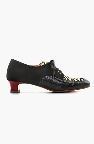 Chie Mihara Izmaya Mixed-texture Leather Lace-up Shoes