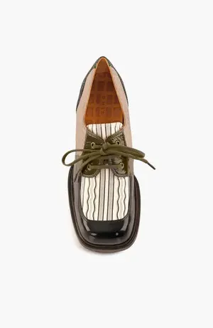 Chie Mihara Braian Metallic Embossed Leather Lace-up Pump