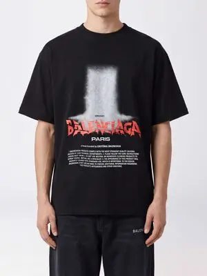 Balenciaga Relaxed Fit Cotton T-shirt With Contrast Logo - Black