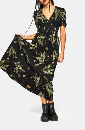 DISTURBIA Cimora Puff Sleeve Maxi Dress