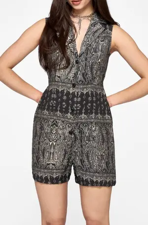 DISTURBIA Zelira Paisley Print Playsuit