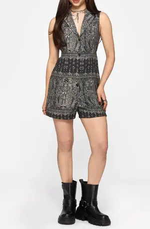 DISTURBIA Zelira Paisley Print Playsuit