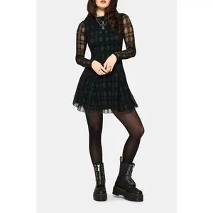 DISTURBIA Vesica Flocked Mini Dress