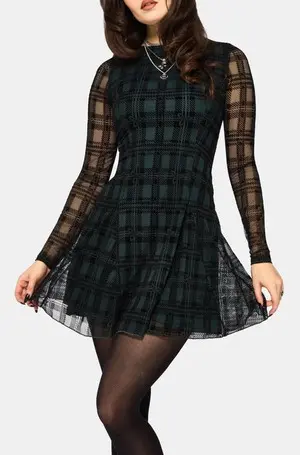 DISTURBIA Vesica Flocked Mini Dress