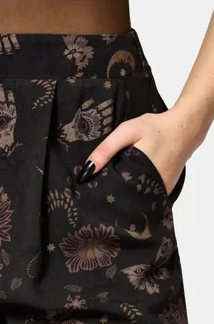 DISTURBIA Angela Folk Print Wide Leg Trouser