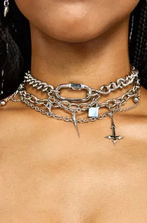 DISTURBIA Lagoxin Stainless Steel Layered Choker
