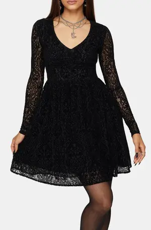 DISTURBIA Disrupt Flocked Mesh Mini Dress