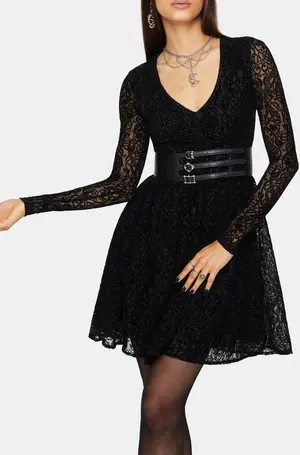 DISTURBIA Disrupt Flocked Mesh Mini Dress