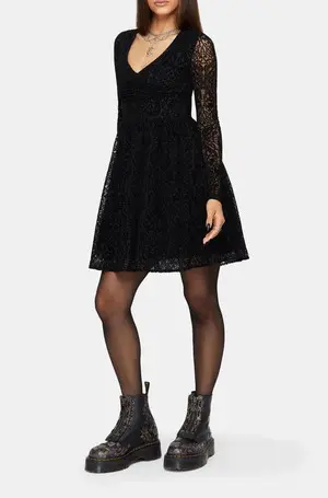 DISTURBIA Disrupt Flocked Mesh Mini Dress