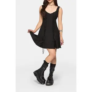 DISTURBIA Tasmina Lace Up Front Mini Dress