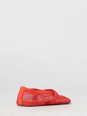 Alaïa Mary Jane Ballet Flats In Mesh Nylon With Adjustable Strap - Orange