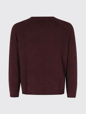 ROBERTO COLLINA Merino Wool And Baby Camel Crew Neck Jumper - Burgundy