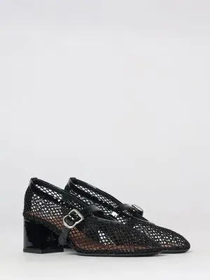 Alaïa Mary Jane Court Shoes In Patent Leather And Mesh With A Medium Block Heel - Black