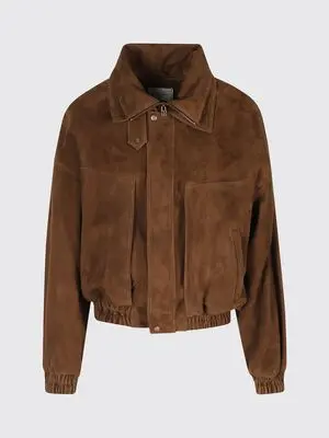 Magda Butrym Cropped Suede Lambskin Bomber Jacket With A Relaxed Fit