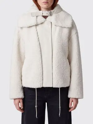Sportmax Cropped Faux Fur Jacket With Drawstring And A Relaxed Fit - Ecru
