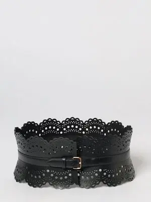 Alaïa Perforated Smooth Leather Bustier Belt - Black