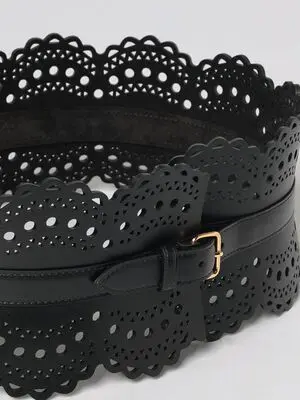 Alaïa Perforated Smooth Leather Bustier Belt