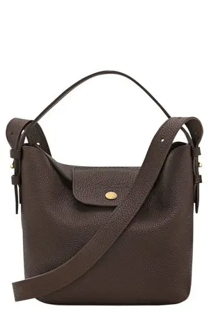 Longchamp Le Cadence S Leather Bucket Bag - Mocha