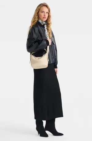 Longchamp Le Cadence S Leather Bucket Bag - Vanilla