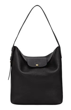 Longchamp Le Cadence Leather Shoulder Bag - Black