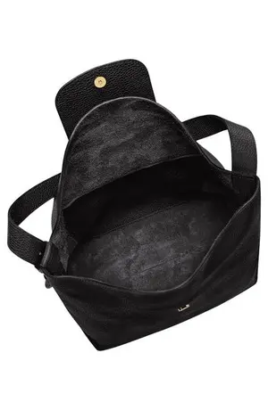 Longchamp Le Cadence Leather Shoulder Bag - Black
