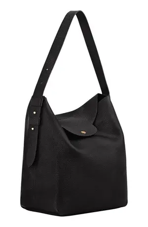 Longchamp Le Cadence Leather Shoulder Bag - Black