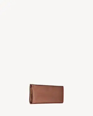 Saint Laurent Evening Soft Clutch In Satin In Pink - Antic Pink