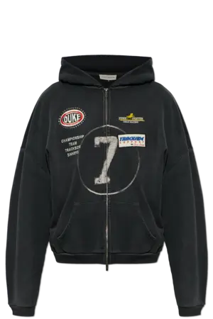 DUKE + DEXTER Vintage Washed Zip-up Hoodie By - Black