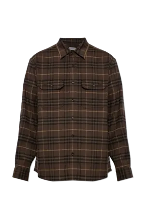 Burberry Wool Shirt ‘cadoc - Brown