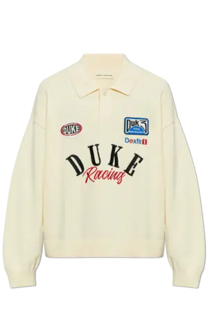 DUKE + DEXTER Polo Shirt With Patches - Cream