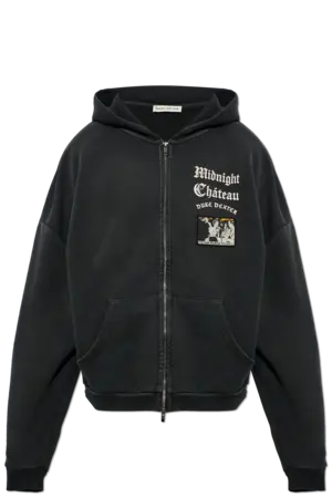 DUKE + DEXTER Men’s Oversized Zip-up Hoodie Vintage Washed – Duke Dexter - Black