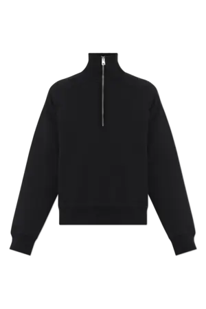 AMI Paris Cotton Sweatshirt With Logo - Black