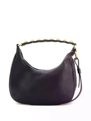 Valentino Garavani Stud Sign Zip Leather Hobo Bag - Black