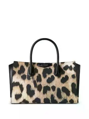 Givenchy Small Antigona Catchall Bag In Leopard Jacquard - Neutrals