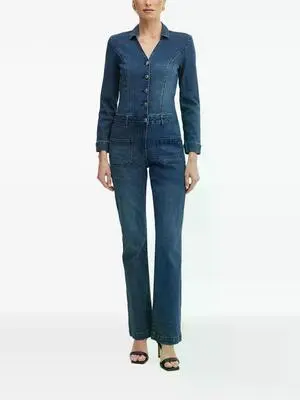 MORGAN Button-up Denim Jumpsuit