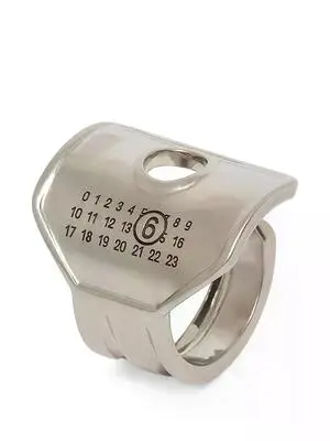 MAISON MARGIELA Logo-engraved Palladium-finish Ring
