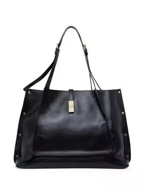 POLLINI Austin Stud-embellished Leather Shoulder Bag - Black