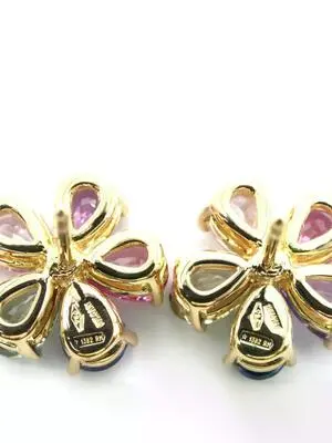 BVLGARI 2010s Flower Contrail Sapphire Earrings