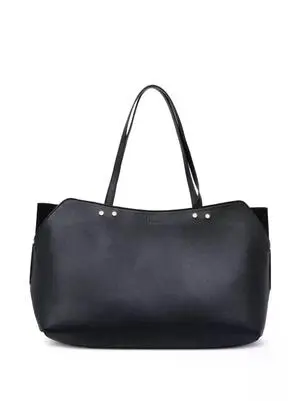 POLLINI Logo-debossed Panelled Tote Bag - Black