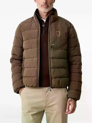 AERONAUTICA MILITARE Freece Tricolori Quilted Logo-patch Jacket - Brown