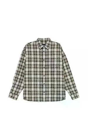 JUUN.J Distressed Check Shirt - Neutrals