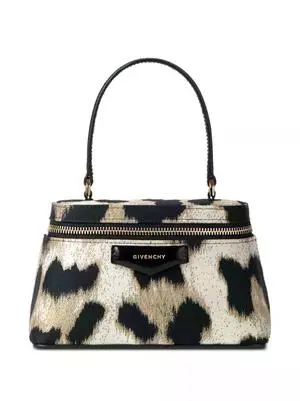 Givenchy Antigona Vanity Bag In Leopard Jacquard With Chain - Neutrals