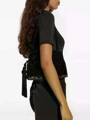 LIFFNER Tassel Velvet Shoulder Bag