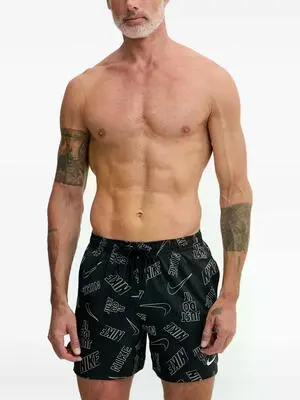 Nike Logo-print Drawstring Swim Shorts - Black