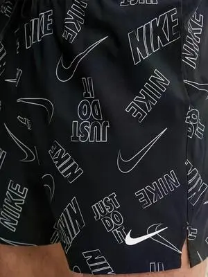 Nike Logo-print Drawstring Swim Shorts - Black